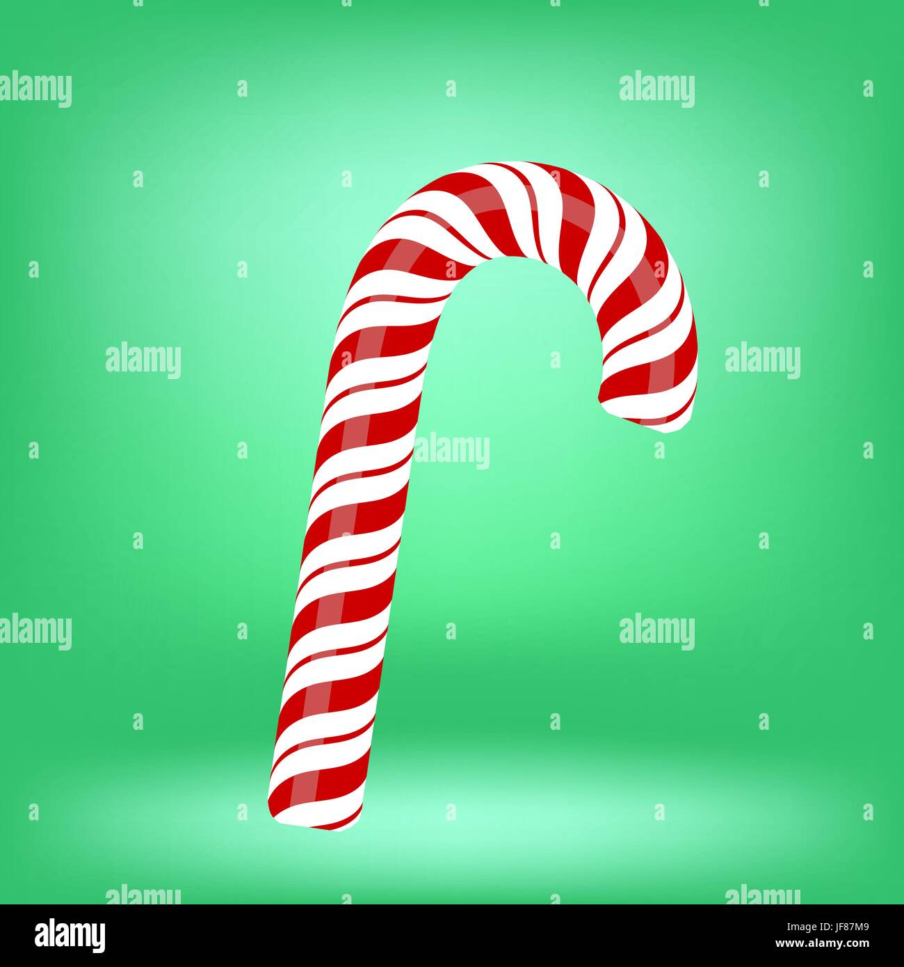 Sweet Candy Cane Isolated on Green Background Stock Vector Image & Art ...