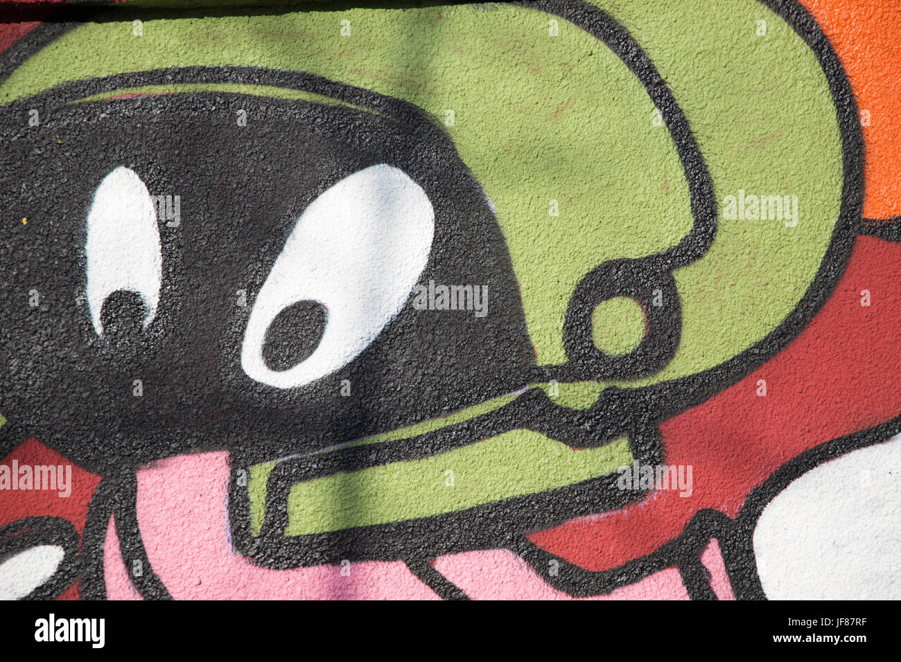 Bright multicolored background. Graffiti of Marvin on the wall Stock ...