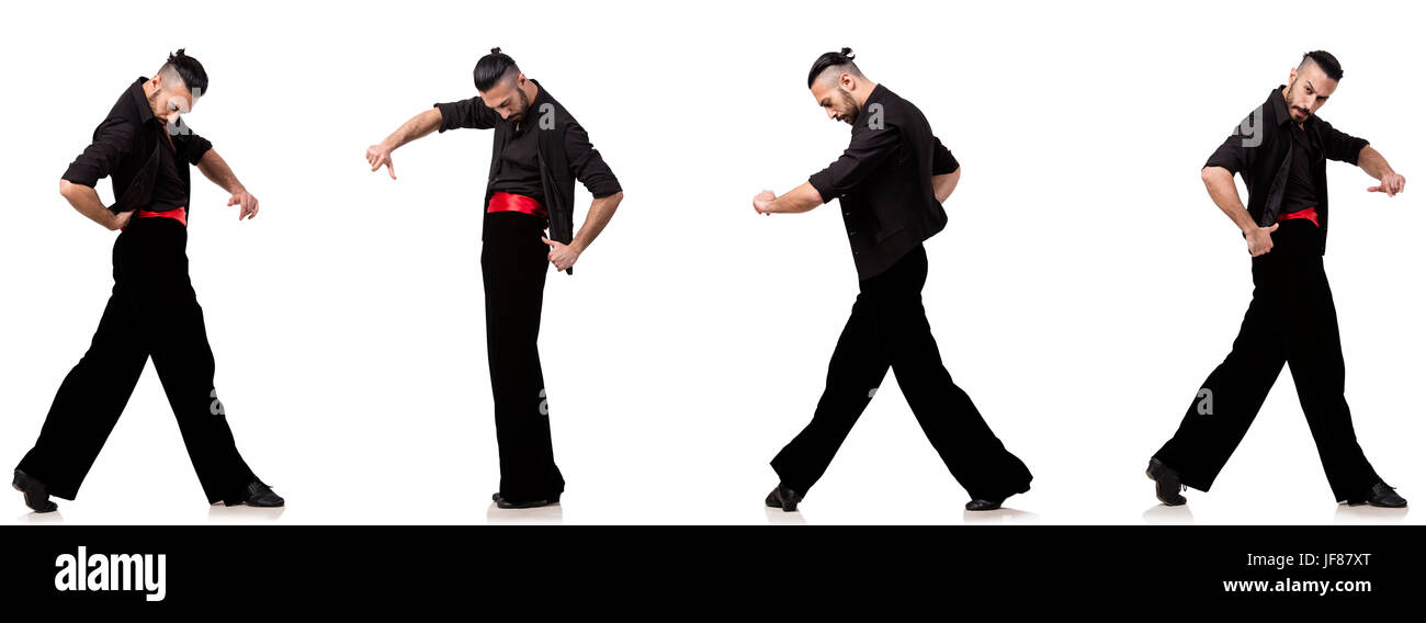Spanish dancer in various poses on white Stock Photo - Alamy