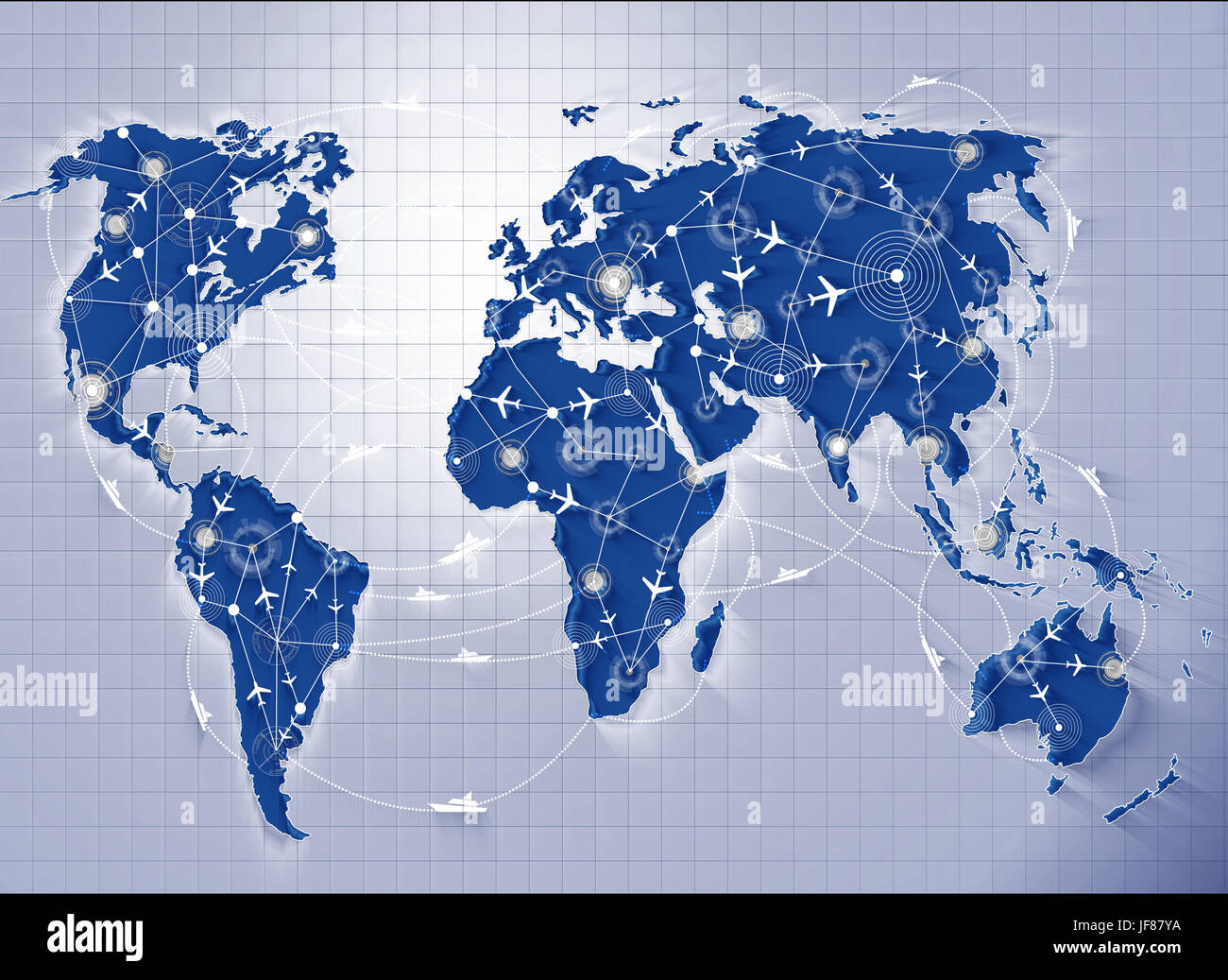 World map in transportation concept Stock Photo - Alamy