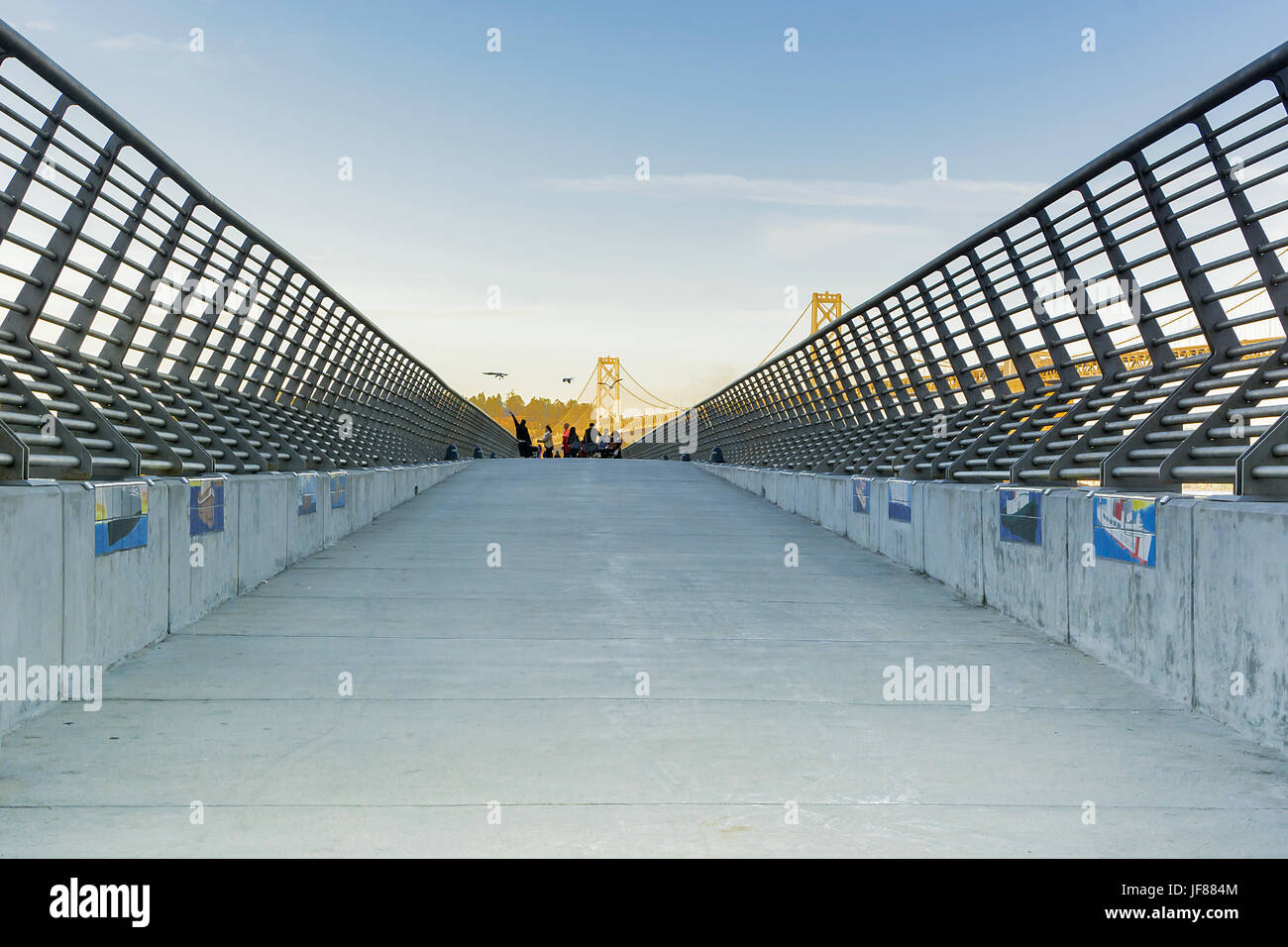 Pedestrian Way in Pier 14 Stock Photo - Alamy