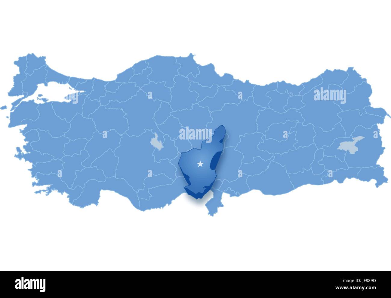 Map of Turkey where Adana province is pulled out Stock Vector Image ...