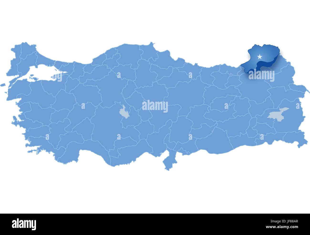 Map of Turkey, Artvin Stock Vector Image & Art - Alamy