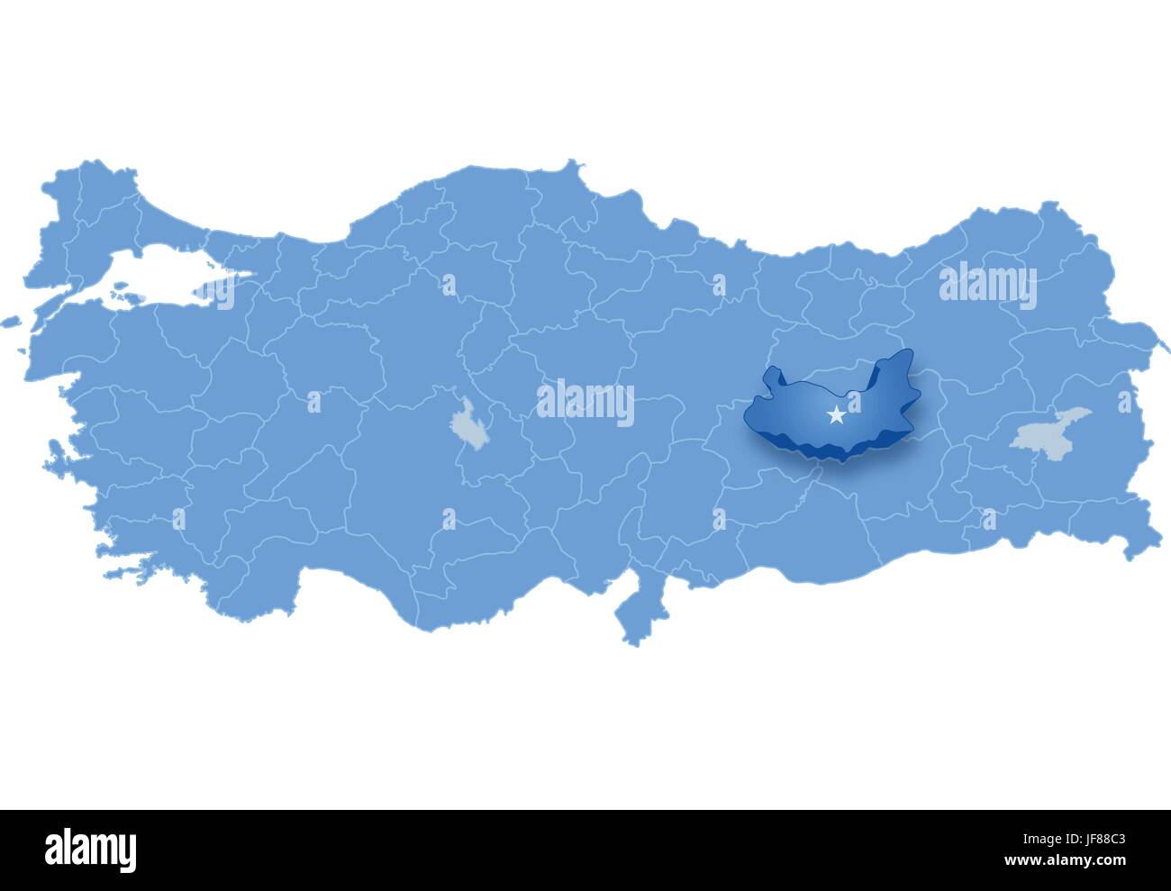 Map of Turkey, Elazig Stock Vector Image & Art - Alamy