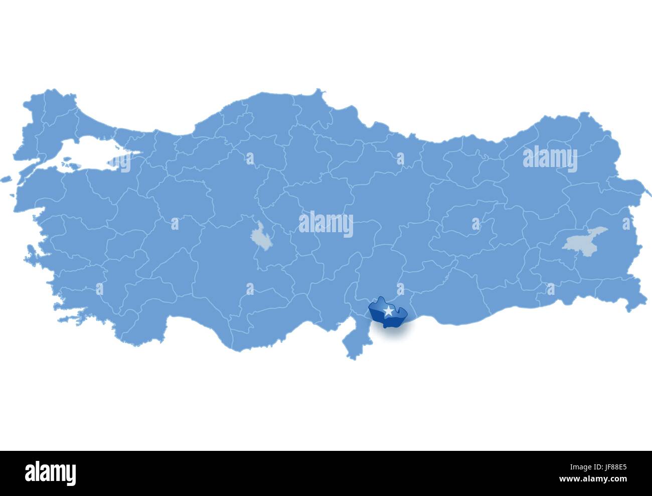 Map of Turkey, Kilis Stock Vector Image & Art - Alamy
