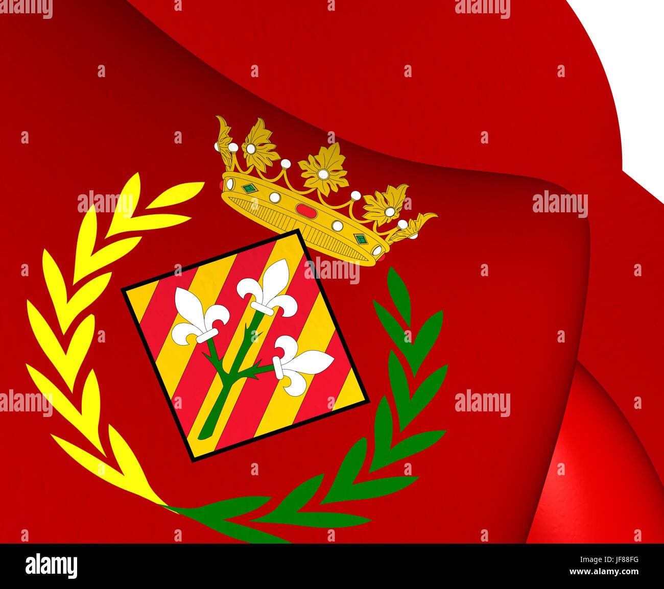 Flag of Lleida City, Spain Stock Photo - Alamy