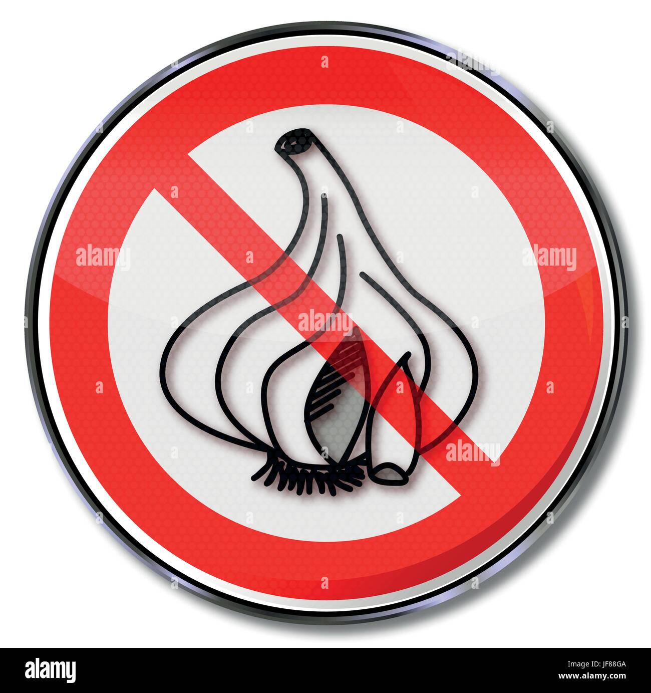 tuber, onion, garlic, smell, ban, sign, signal, prohibition sign ...