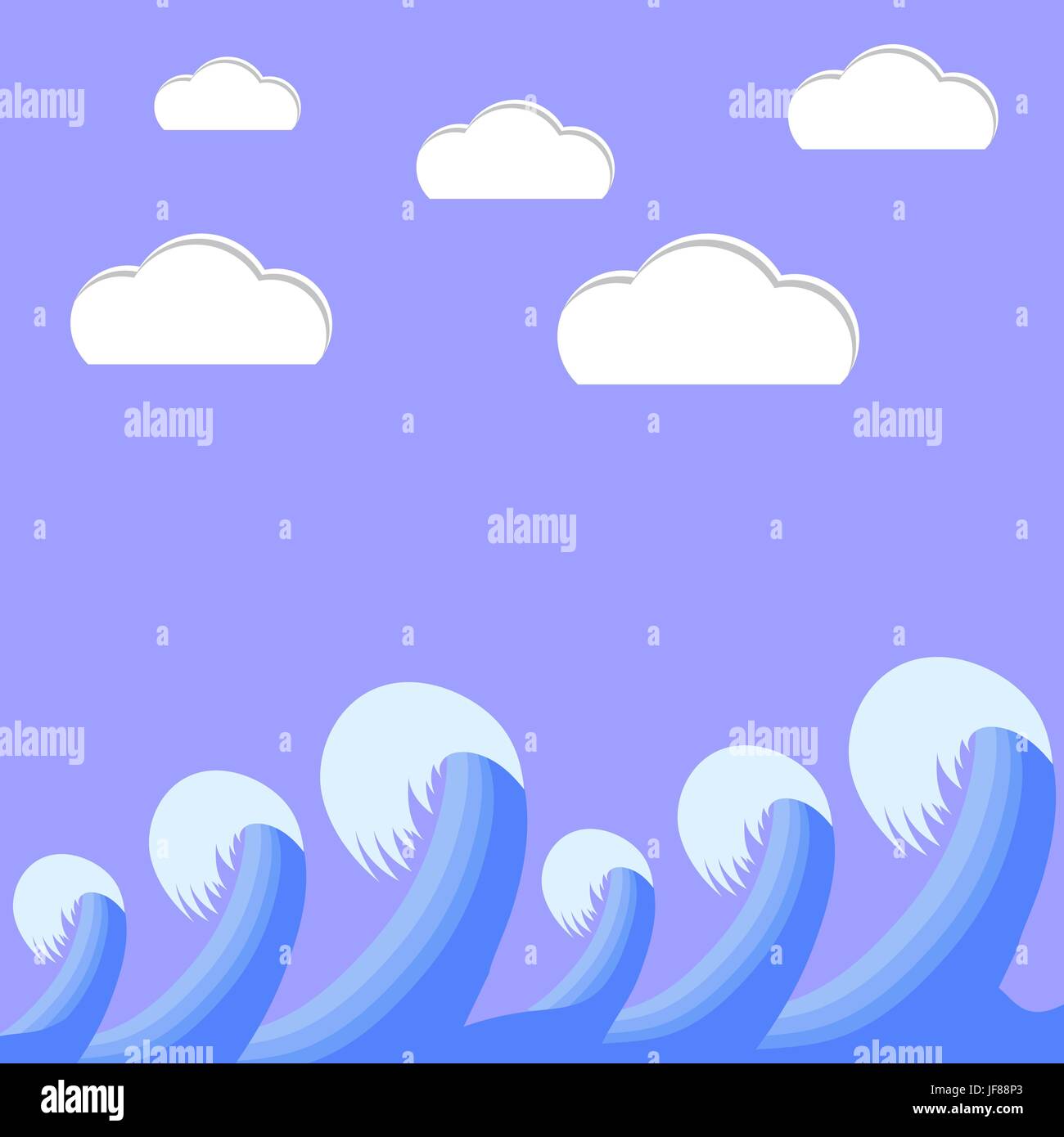 Sea Big Blue Waves Background. Ocean Water Pattern Stock Vector Image ...