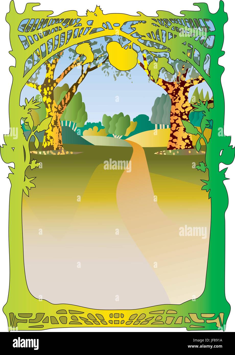 Frame border woodland Stock Vector Images - Alamy