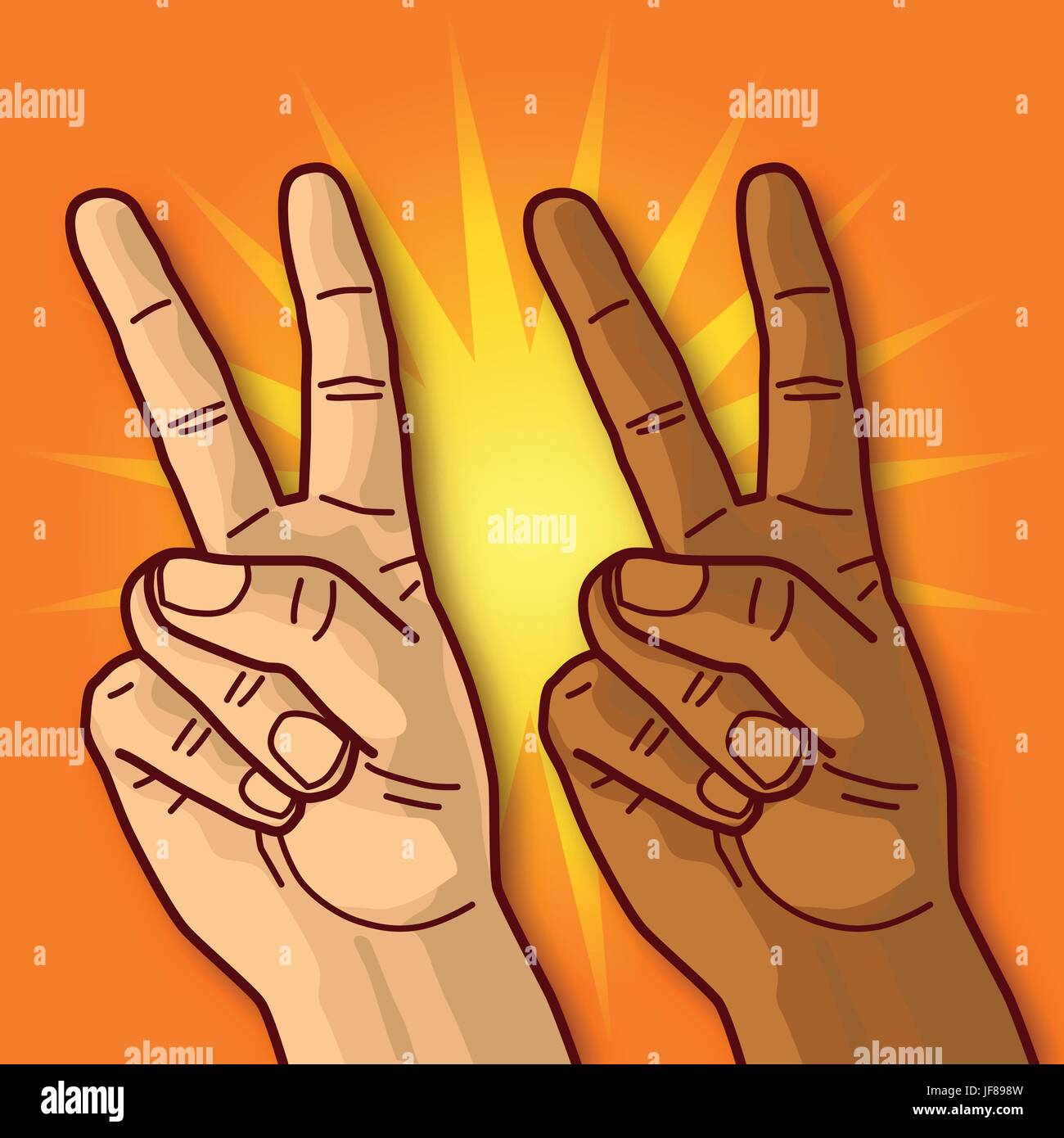 two hands showing victory sign Stock Vector Image & Art - Alamy