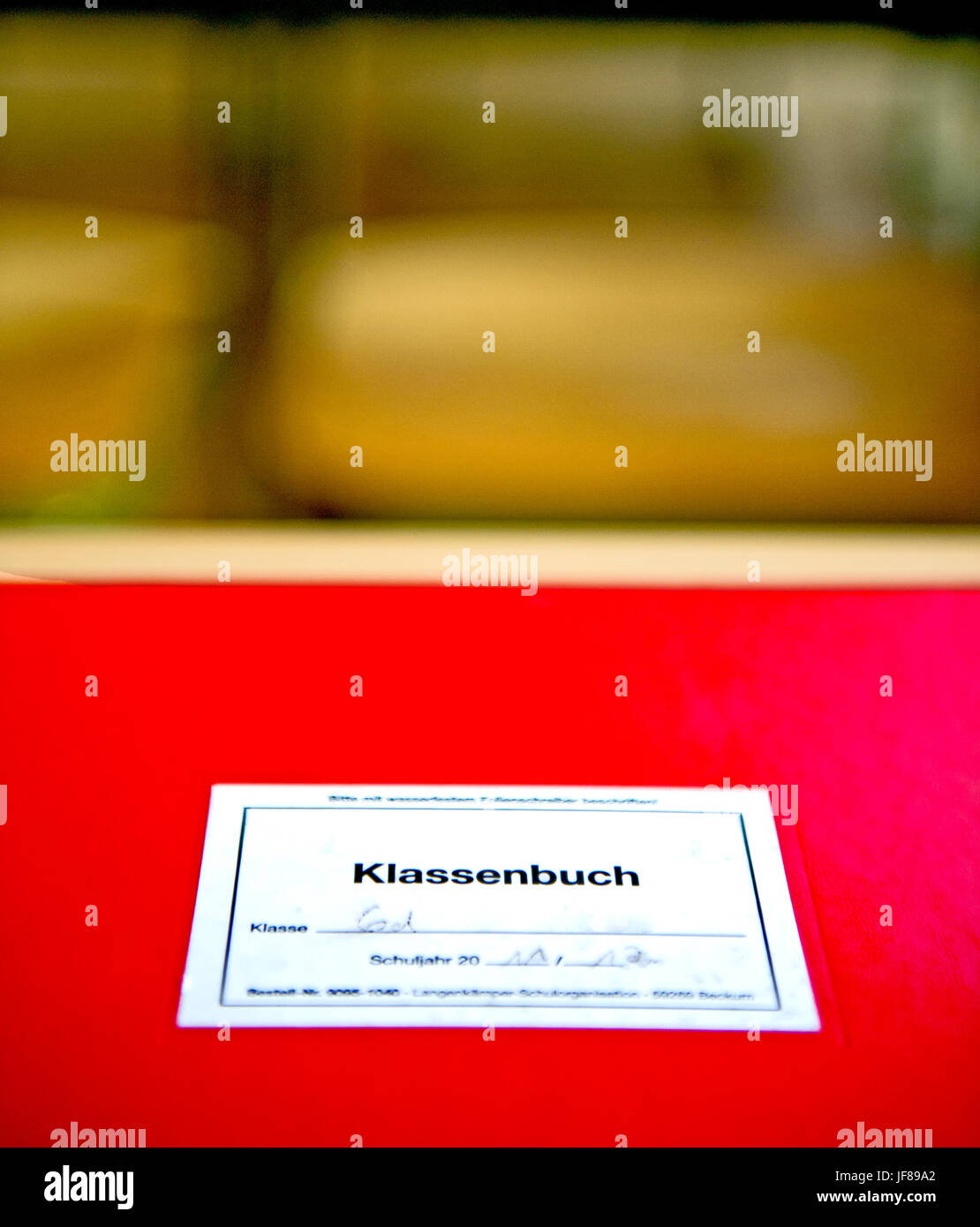 Class register - Klassenbuch auf dem Lehrertisch Stock Photo - Alamy
