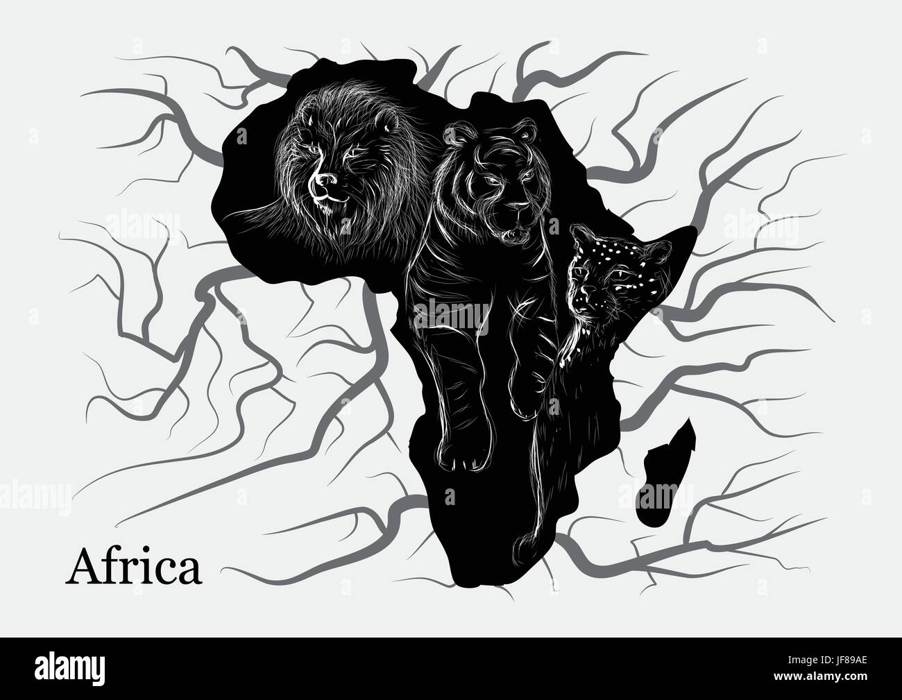 Map of africa wilderness Stock Vector Images - Alamy