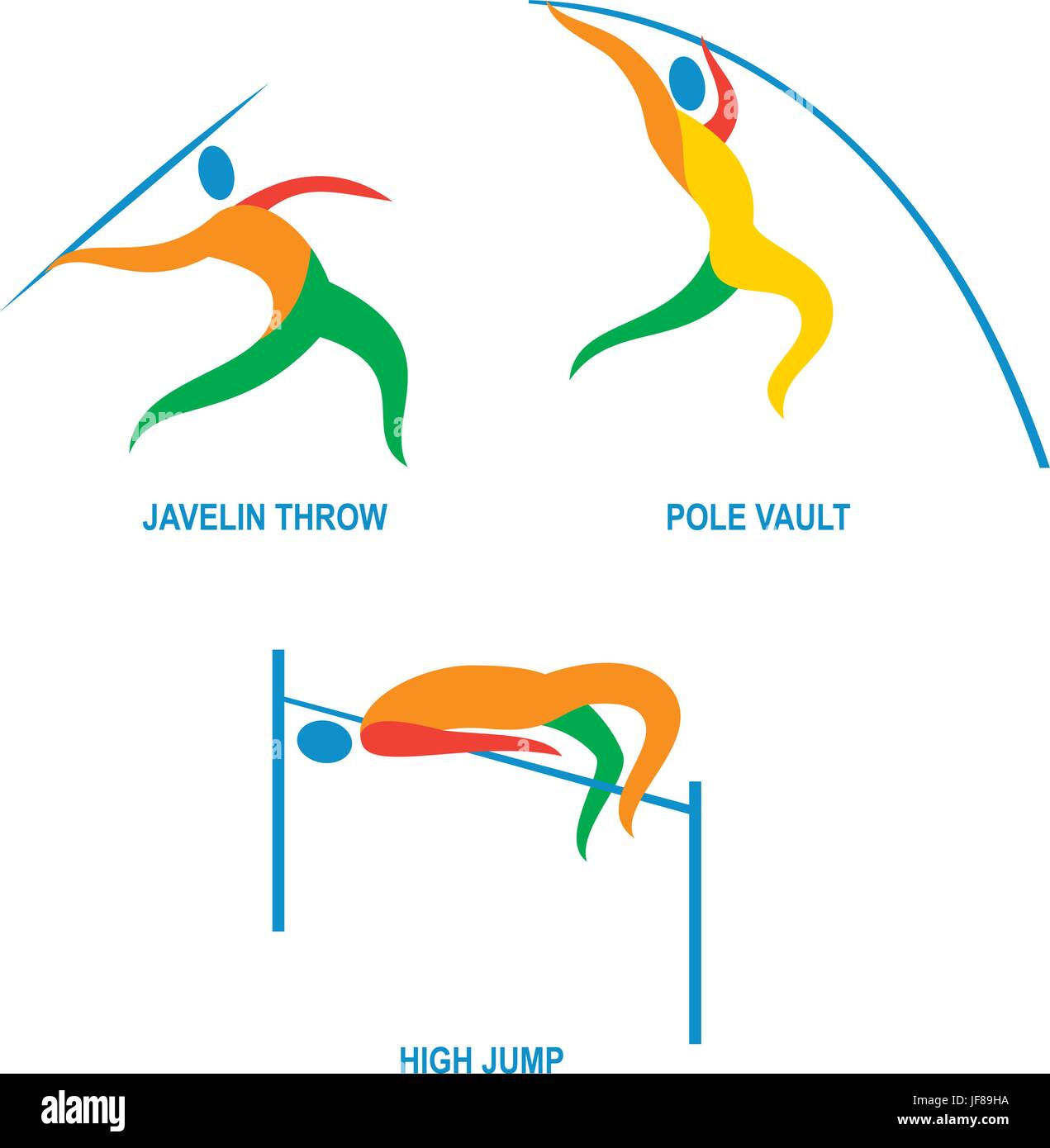Javelin throw and long jump Stock Vector Images - Alamy