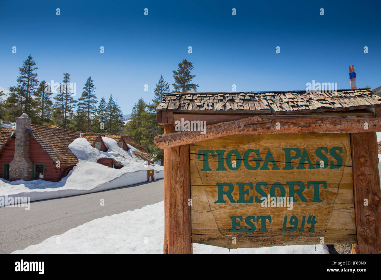 Roof and structure damage to the lodge building at Tioga Pass Resort ...