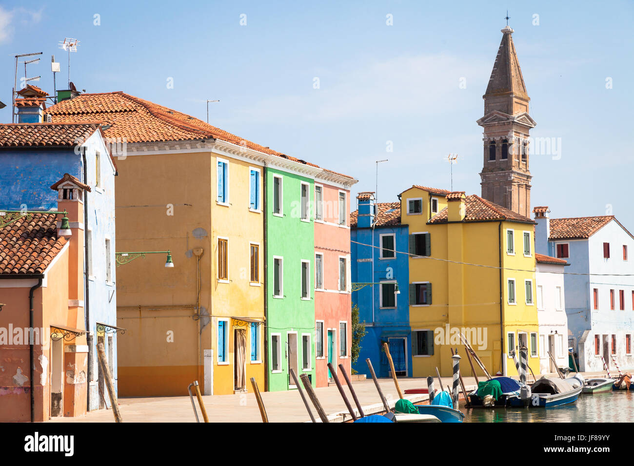 Colored houses in Venice - Italy Stock Photo - Alamy
