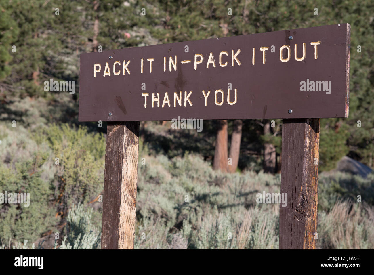 Pack it in pack it out trail sign hi-res stock photography and images ...