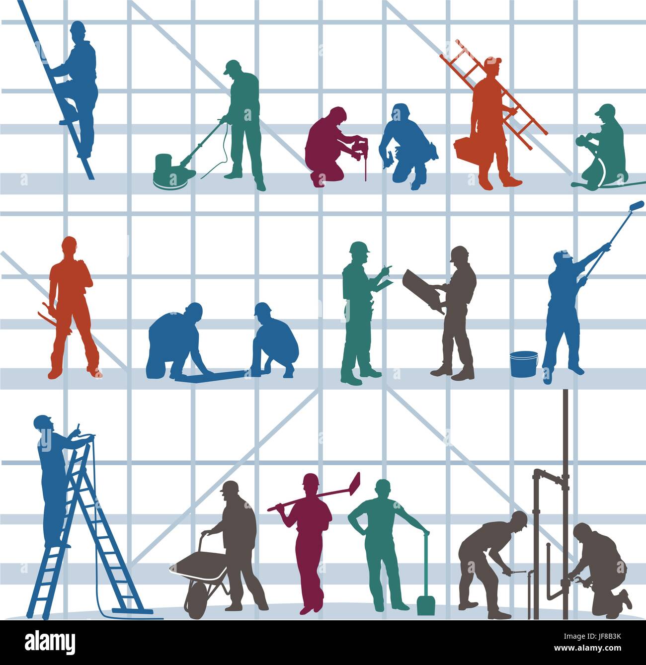 Construction Workers And Craftsmen Stock Vector Image And Art Alamy
