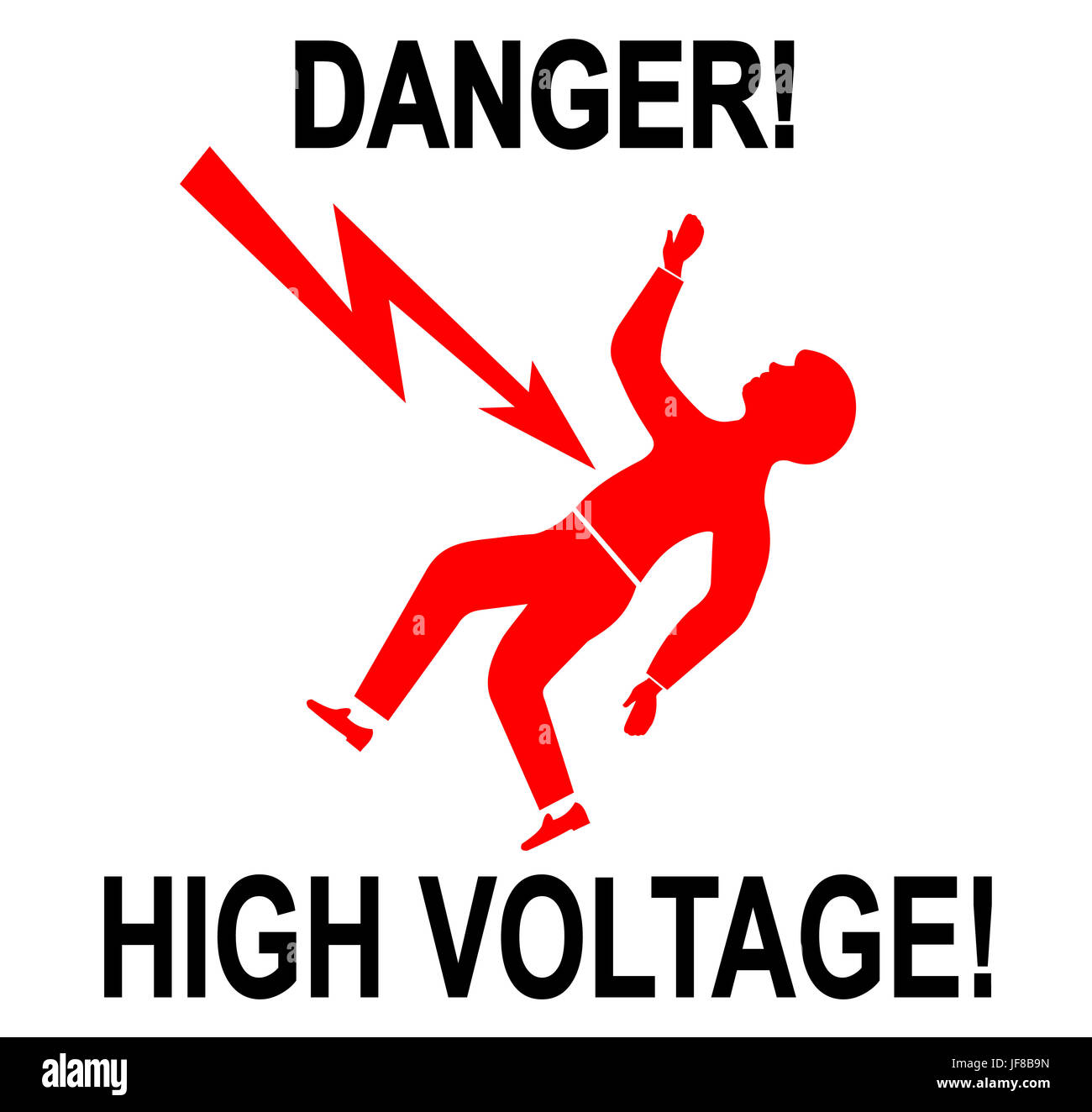 Illustration high voltage warning Cut Out Stock Images & Pictures - Alamy