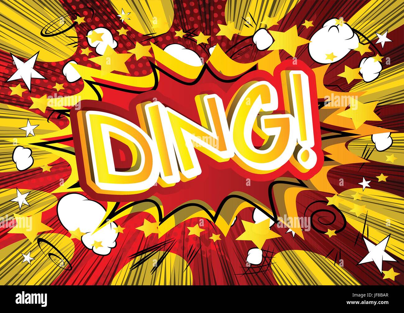 Ding! - Vector illustrated comic book style expression Stock Vector ...