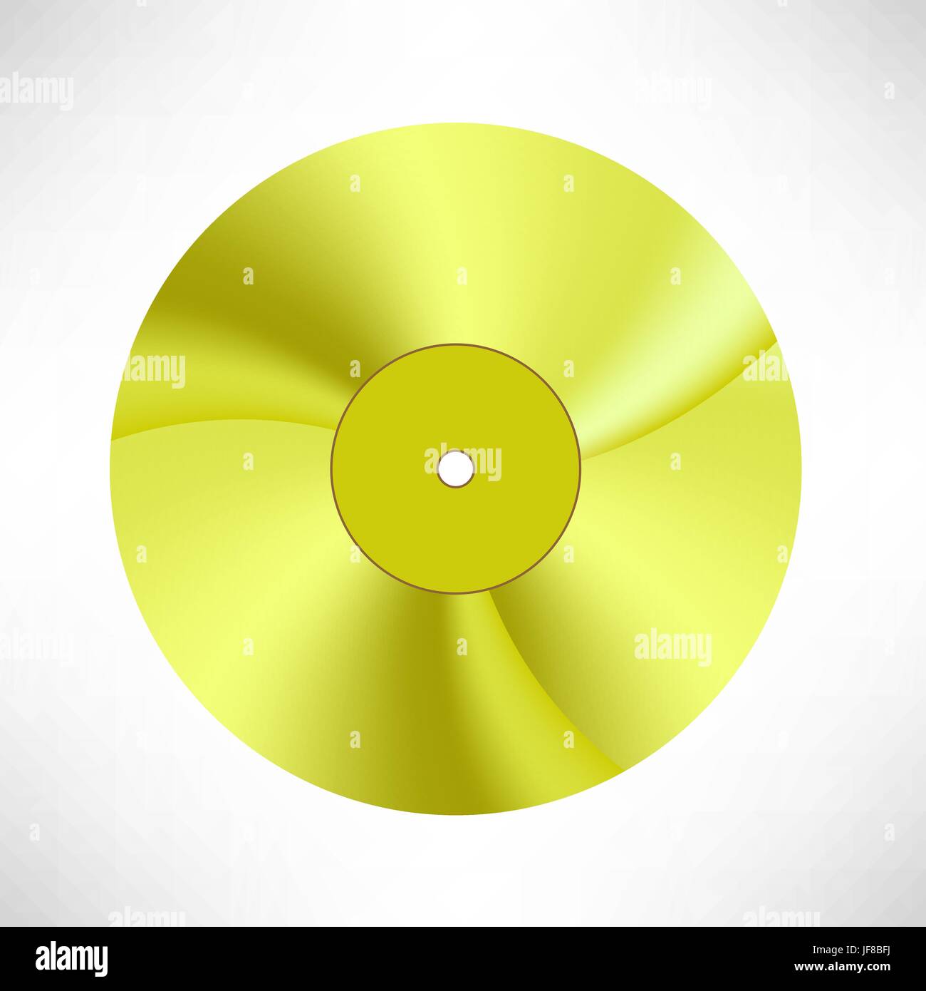 Gold Disc Isolated on White Background. Musical Record. Yellow Vinyl ...