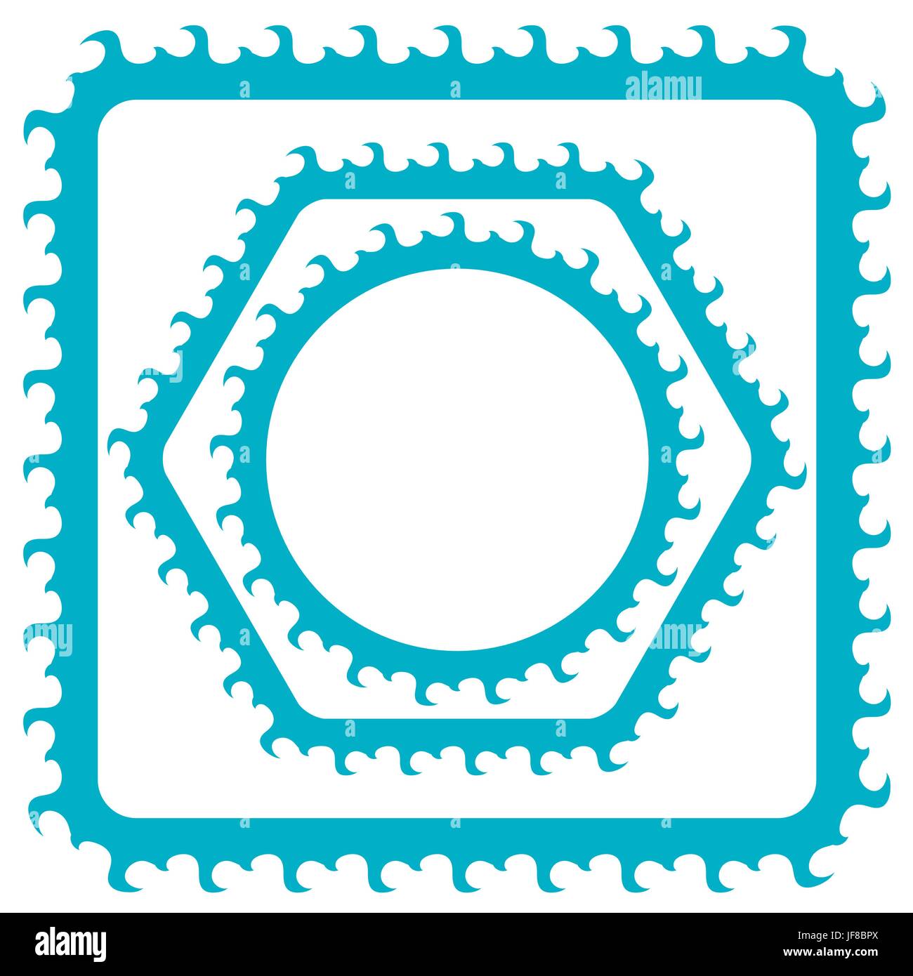 Set of Azure Frames Isolated on White Background Stock Vector Image ...