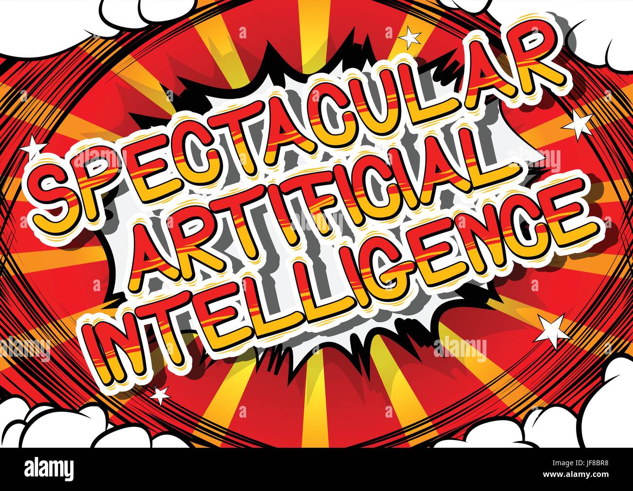 Spectacular Artificial Intelligence - Comic book style word on abstract ...