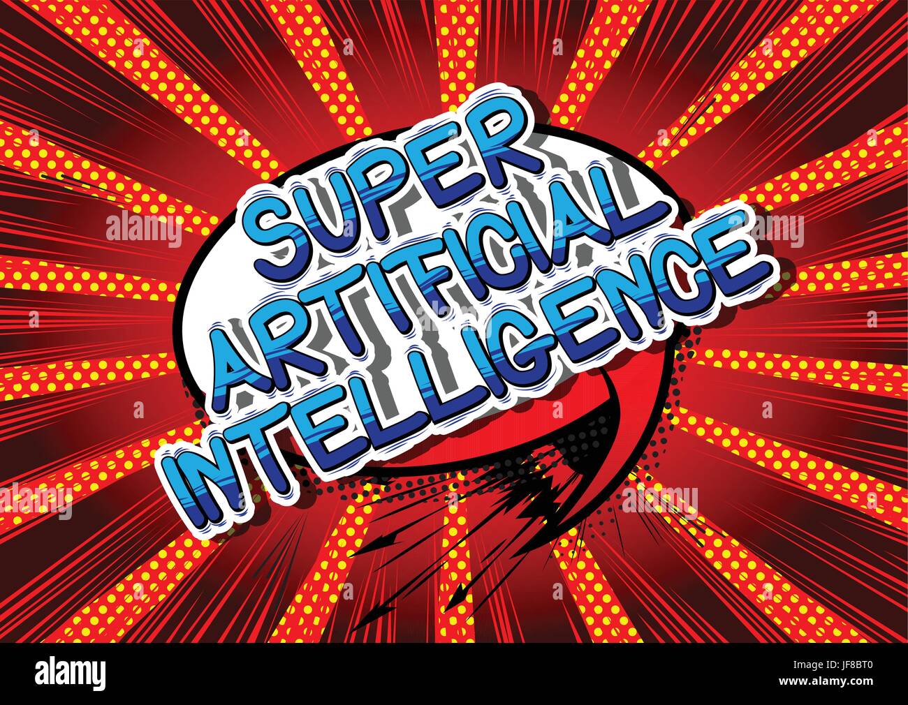 Super Artificial Intelligence - Comic book style word on abstract ...