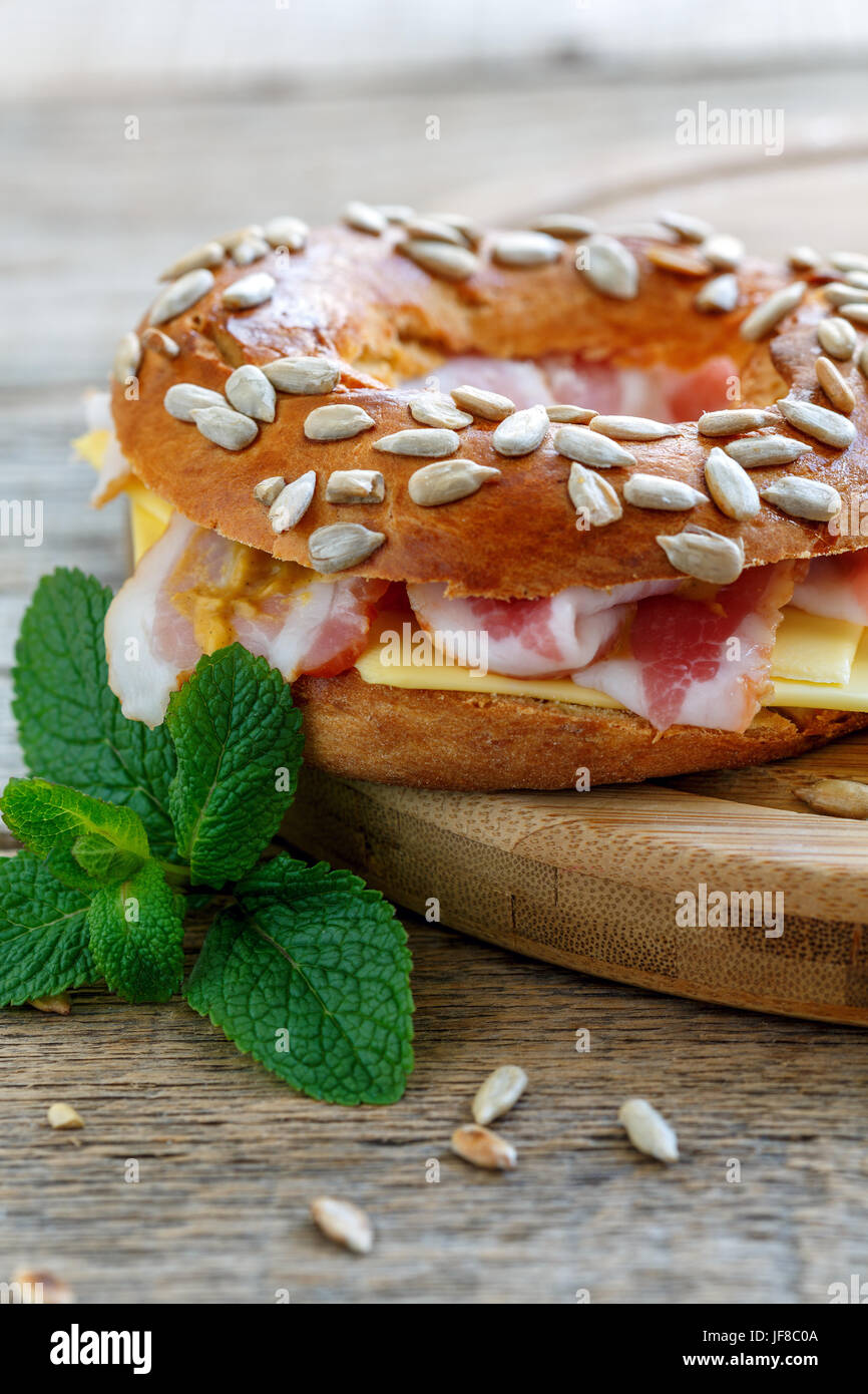 Bagel seeds bacon cheese hi-res stock photography and images - Alamy