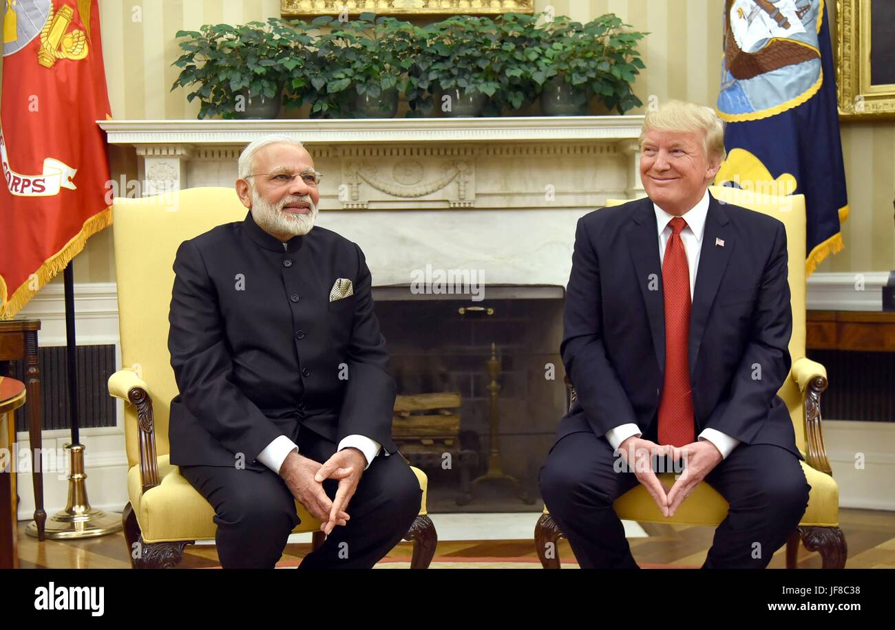 Indian Prime Minister Narendra Modi, left, during a bilateral meeting ...