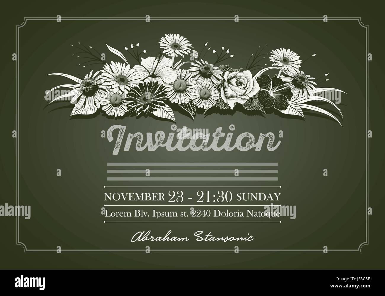 Hand drawn Flower Invitation Stock Vector Image & Art - Alamy