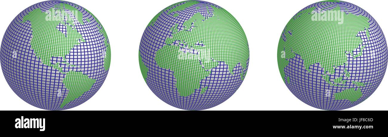 World wire 3 globes Stock Vector Image & Art - Alamy