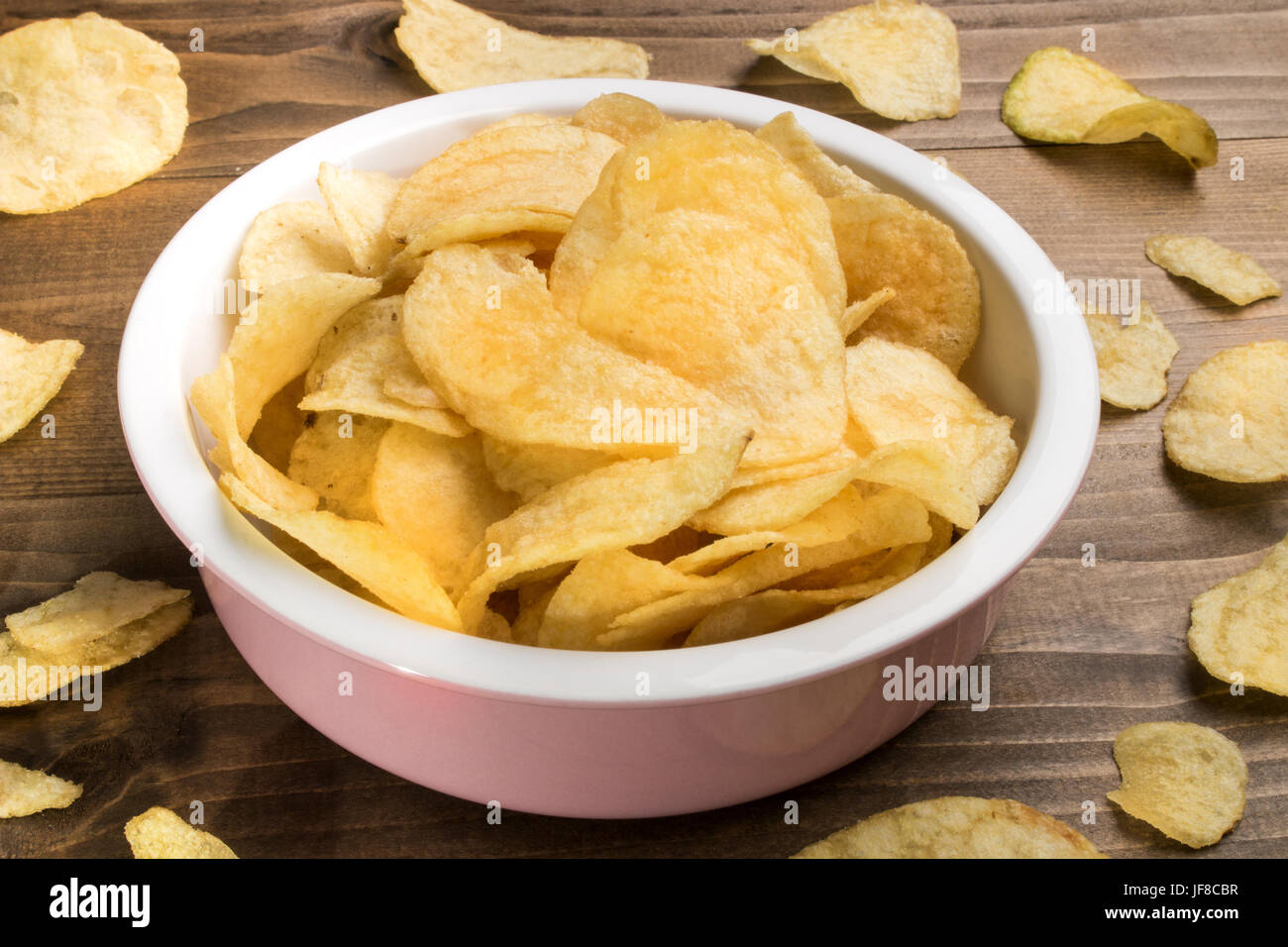 home made potato crisps in a bowl Stock Photo - Alamy