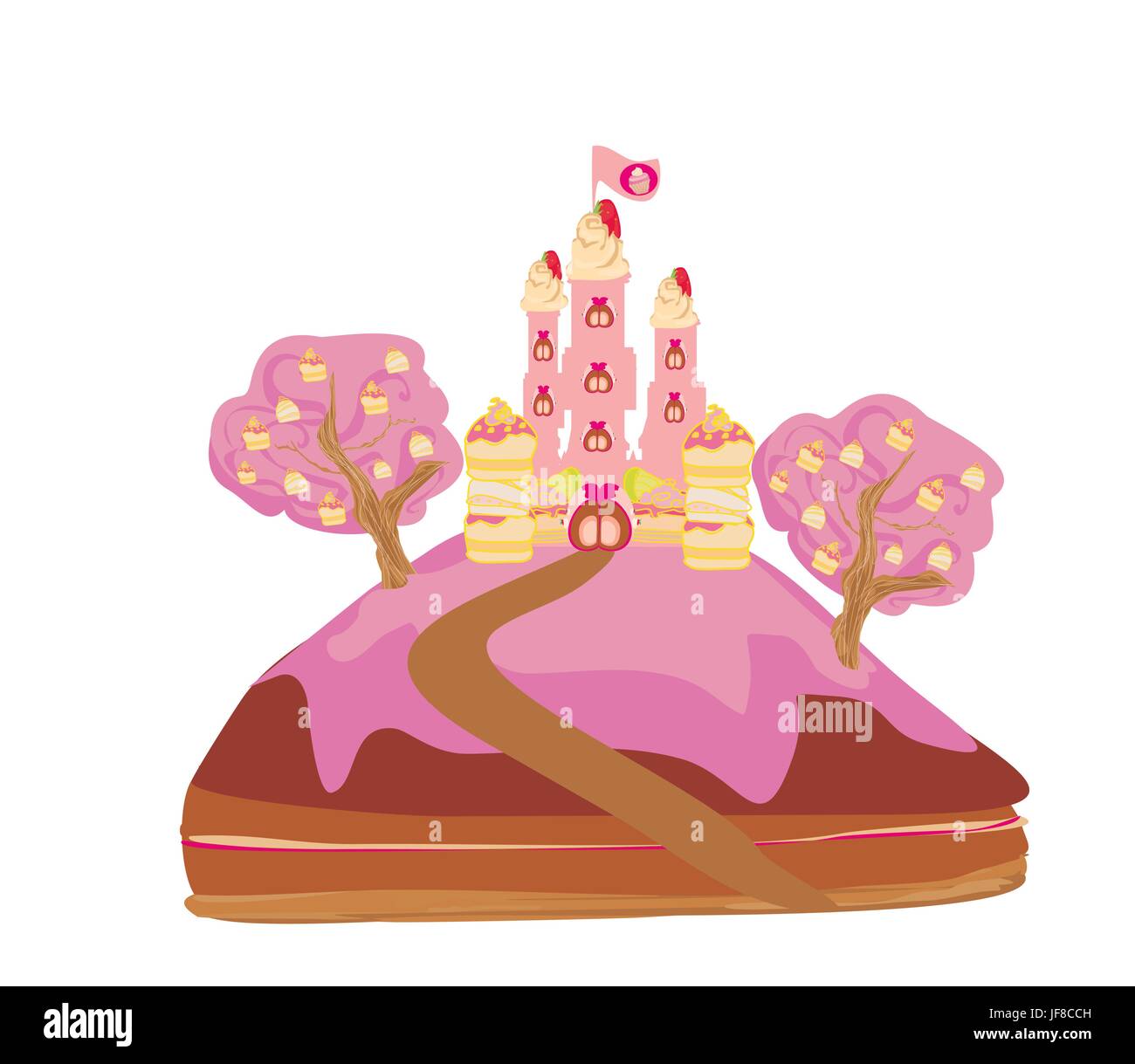 tower, food, aliment, buildings, sweet, isolated, tree, trees, romantic ...