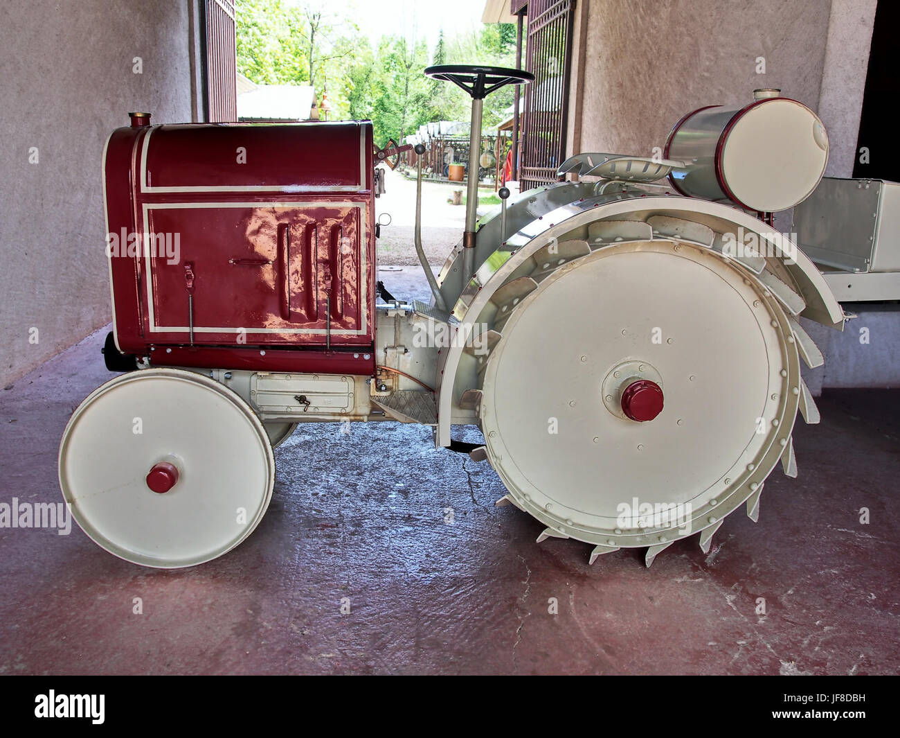 The 1919 André Citroën tractor, displayed at the Maurice Dufresne ...