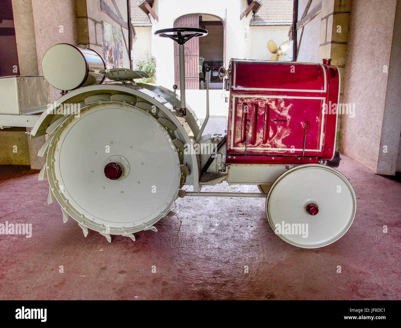 The 1919 André Citroën tractor, displayed at the Musée Maurice Dufresne ...