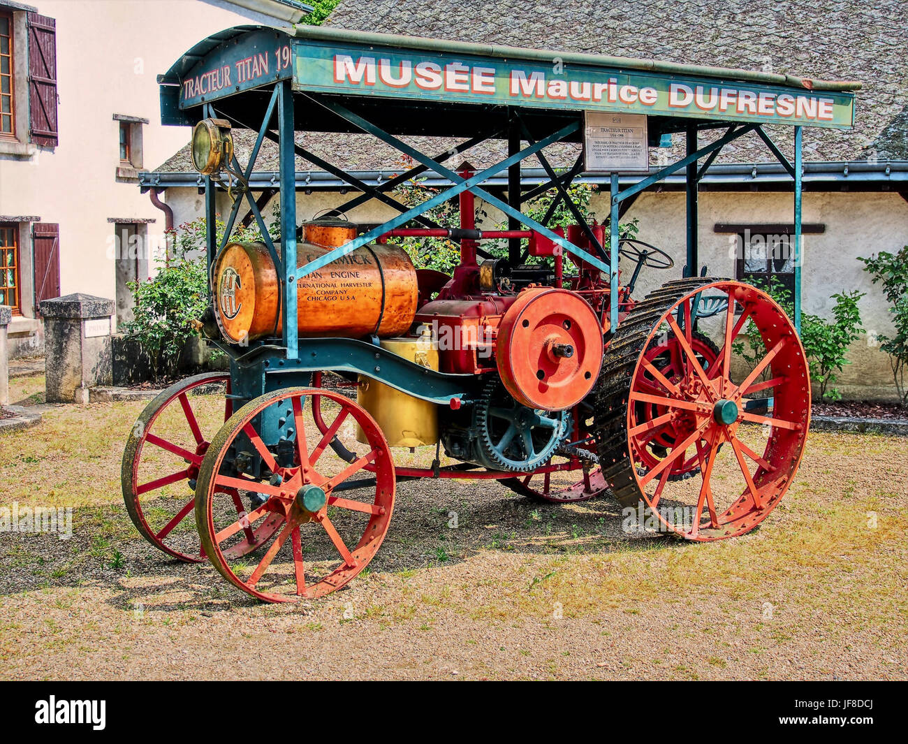 The 1906 Titan Tractor, displayed at the Maurice Dufresne Museum, is a ...
