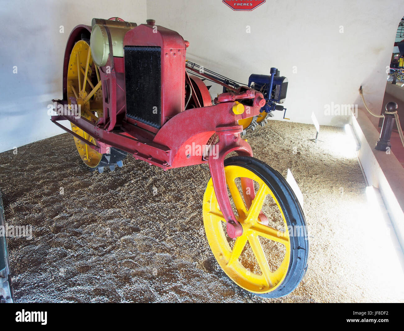 The 1914 Big-Bull tractor, displayed at the Maurice Dufresne Museum, is ...