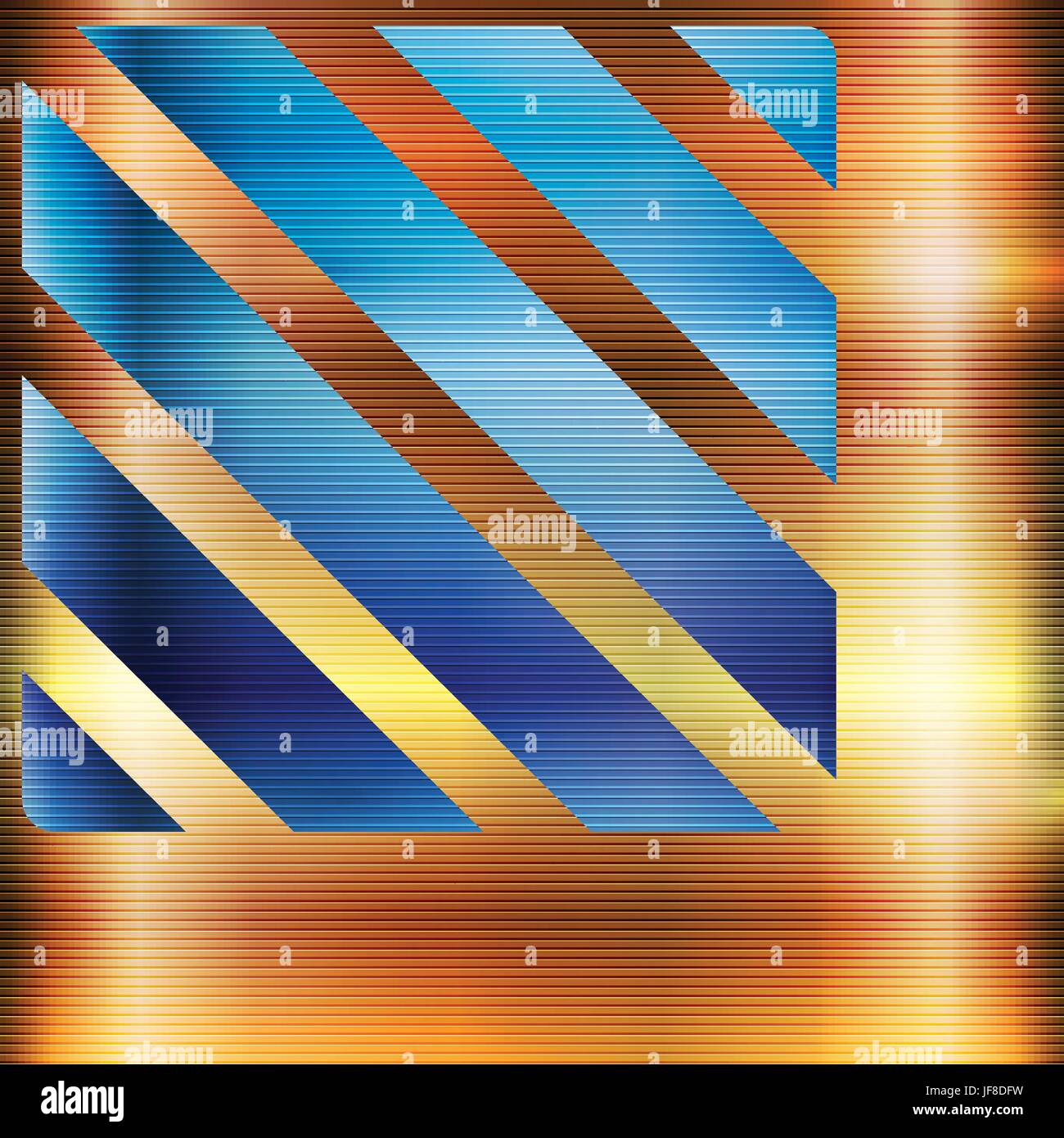 blue, lines, square, brass, metallic, gold, shadows, blue, lines ...