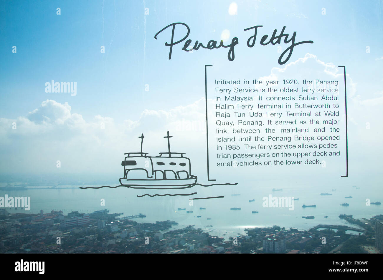 Penang Jetty View from THE TOP Komtar Penang Stock Photo - Alamy