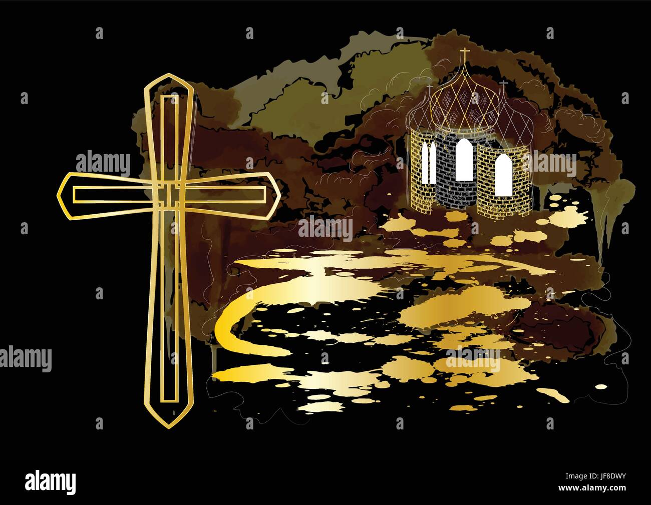 cross and church Stock Vector Image & Art - Alamy