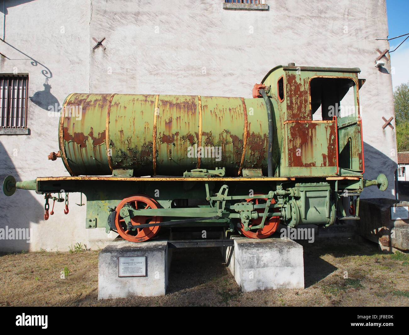 The 1912 'vapeur sans foyer' locomotive, showcased at the Musée Maurice ...