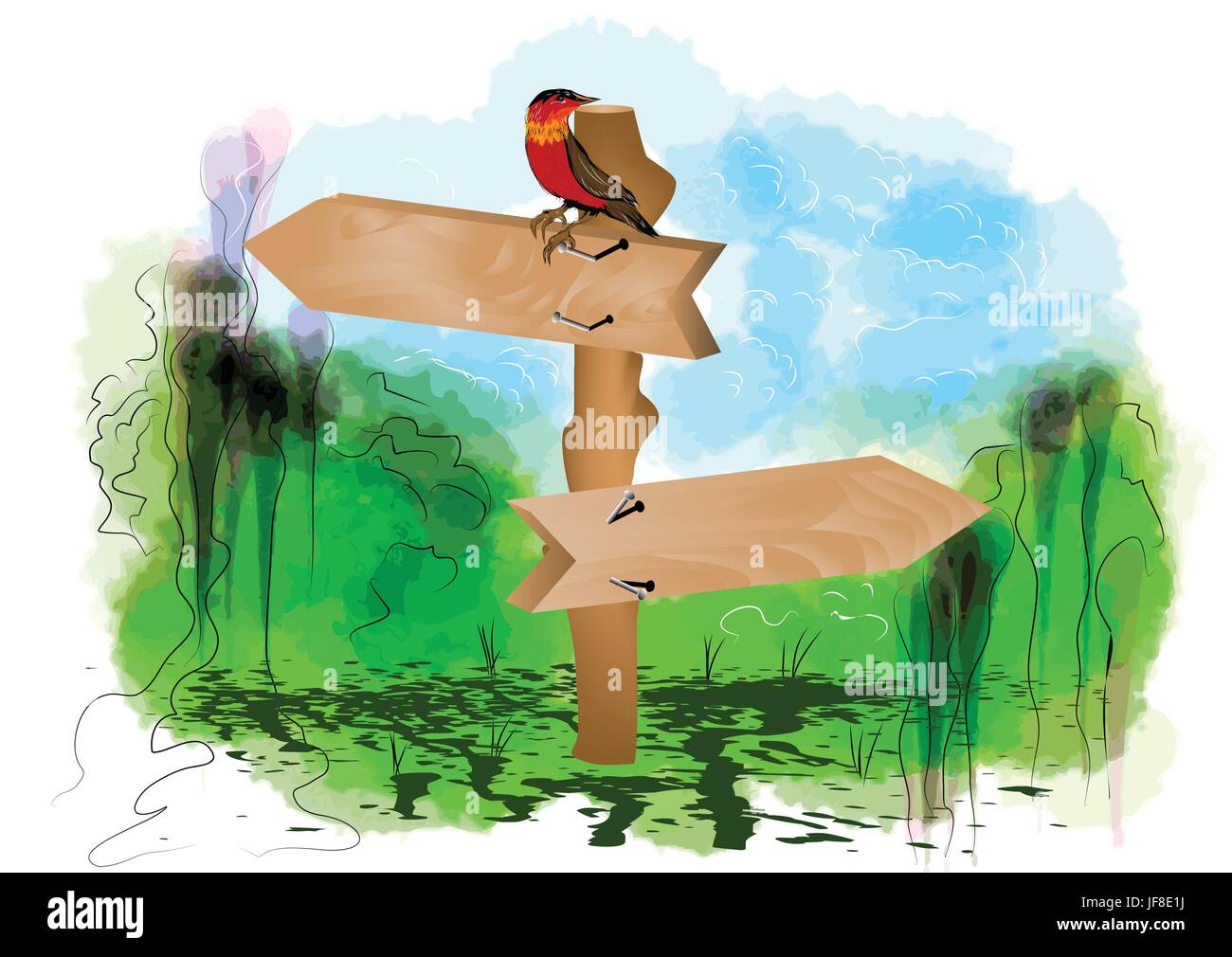 two sign and bird Stock Vector Image & Art - Alamy