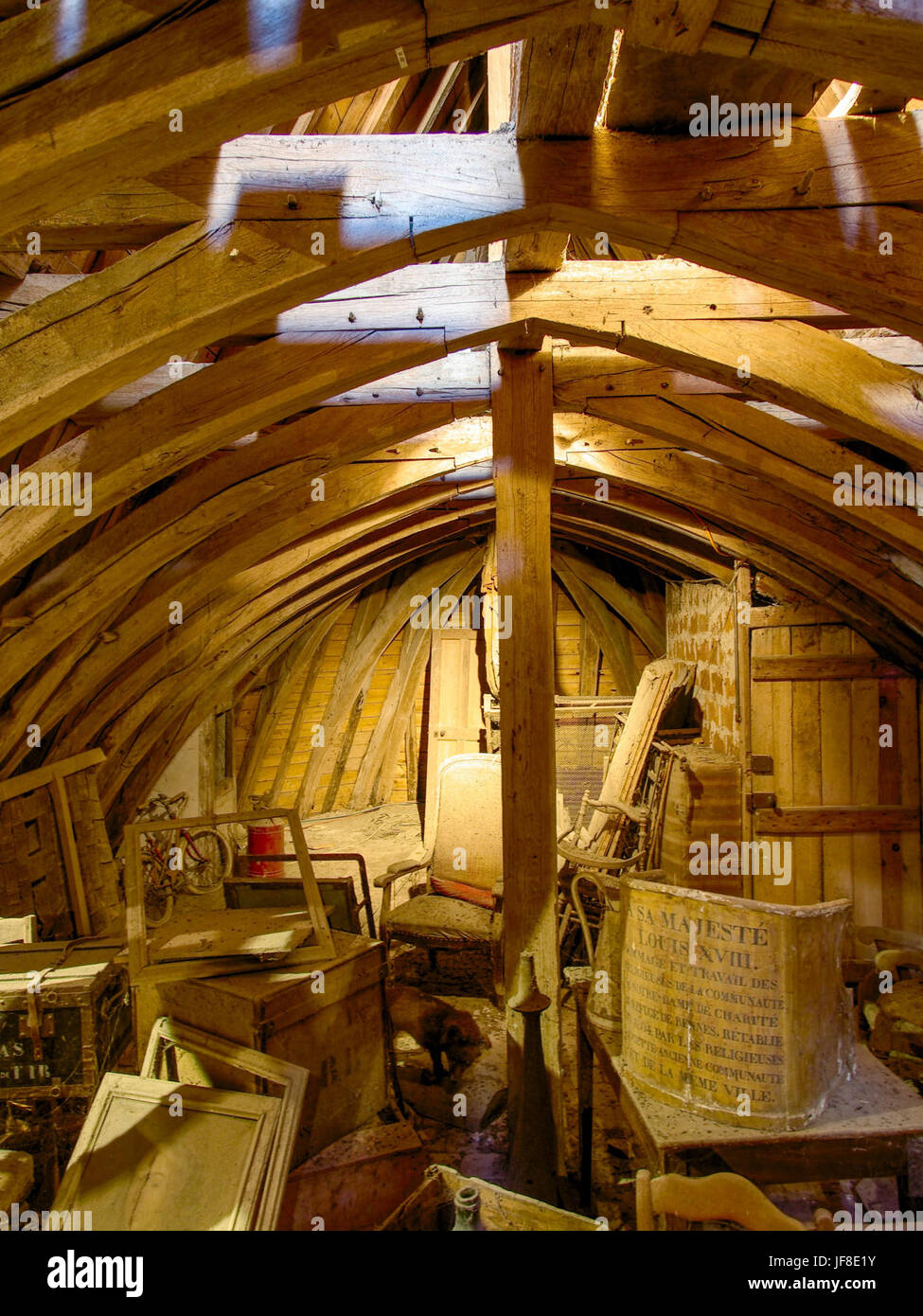 The interior of the Château d'Ussé, a historic French castle located in ...