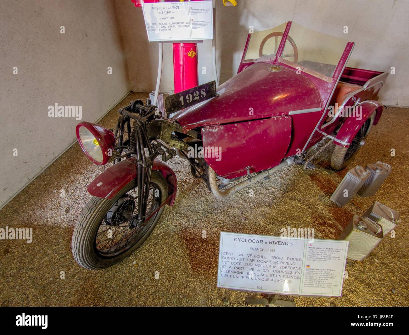 The 1928 Rivenc Cyclocar, showcased at the Musée Maurice Dufresne, is ...