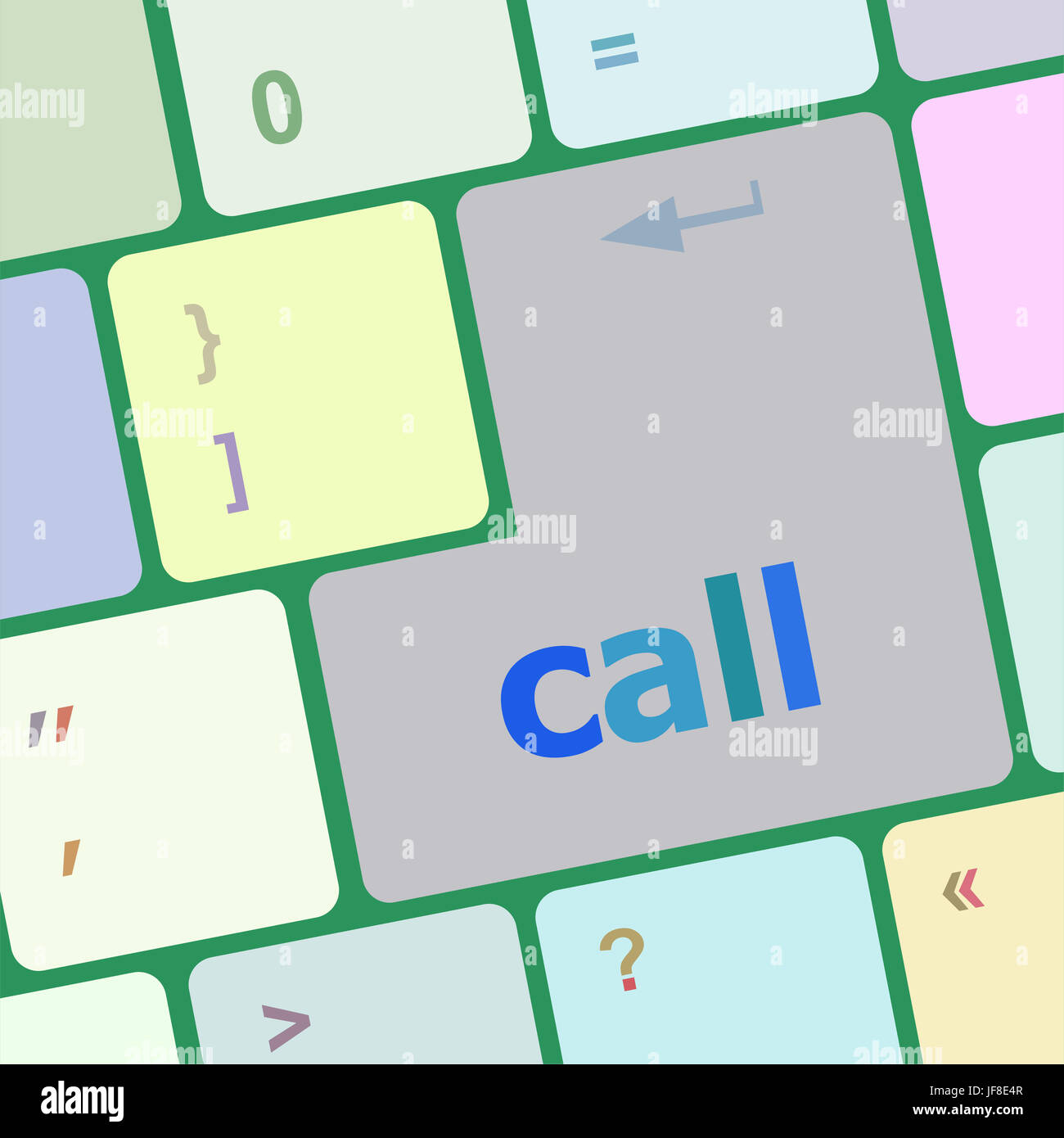 Keyboard - white key Call with arrow Stock Photo - Alamy