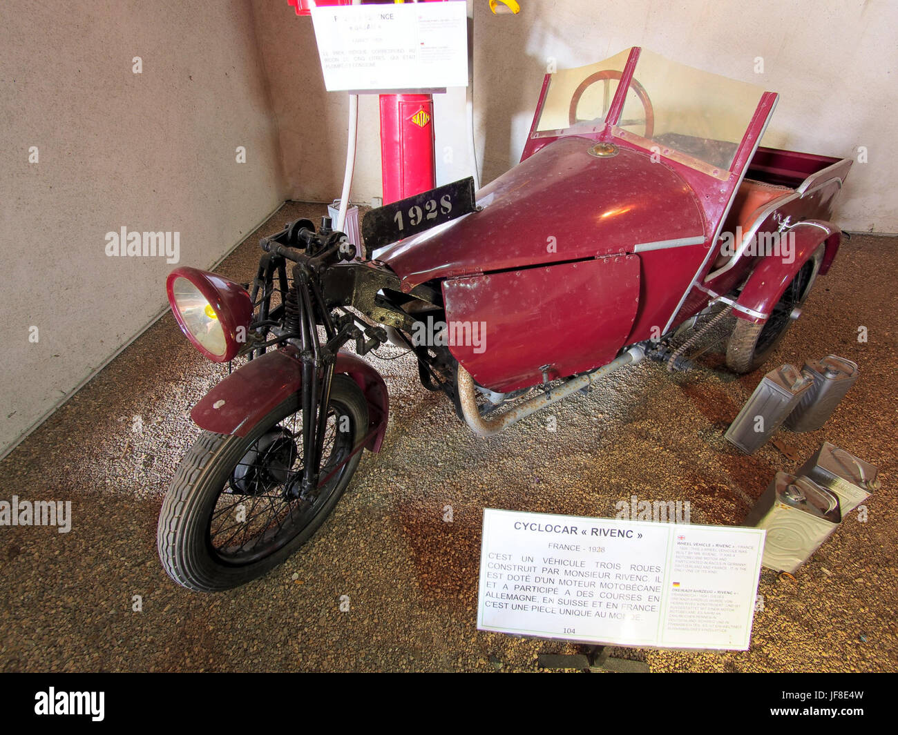 The 1928 Cyclocar Rivenc, displayed at the Musée Maurice Dufresne ...