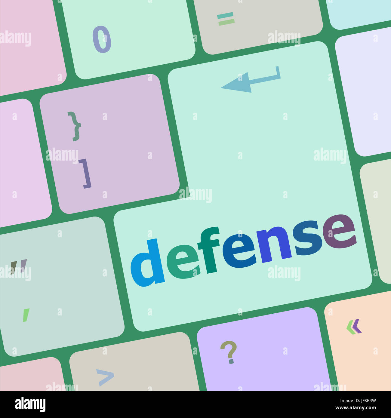computer keyboard keys with word defense Stock Photo - Alamy