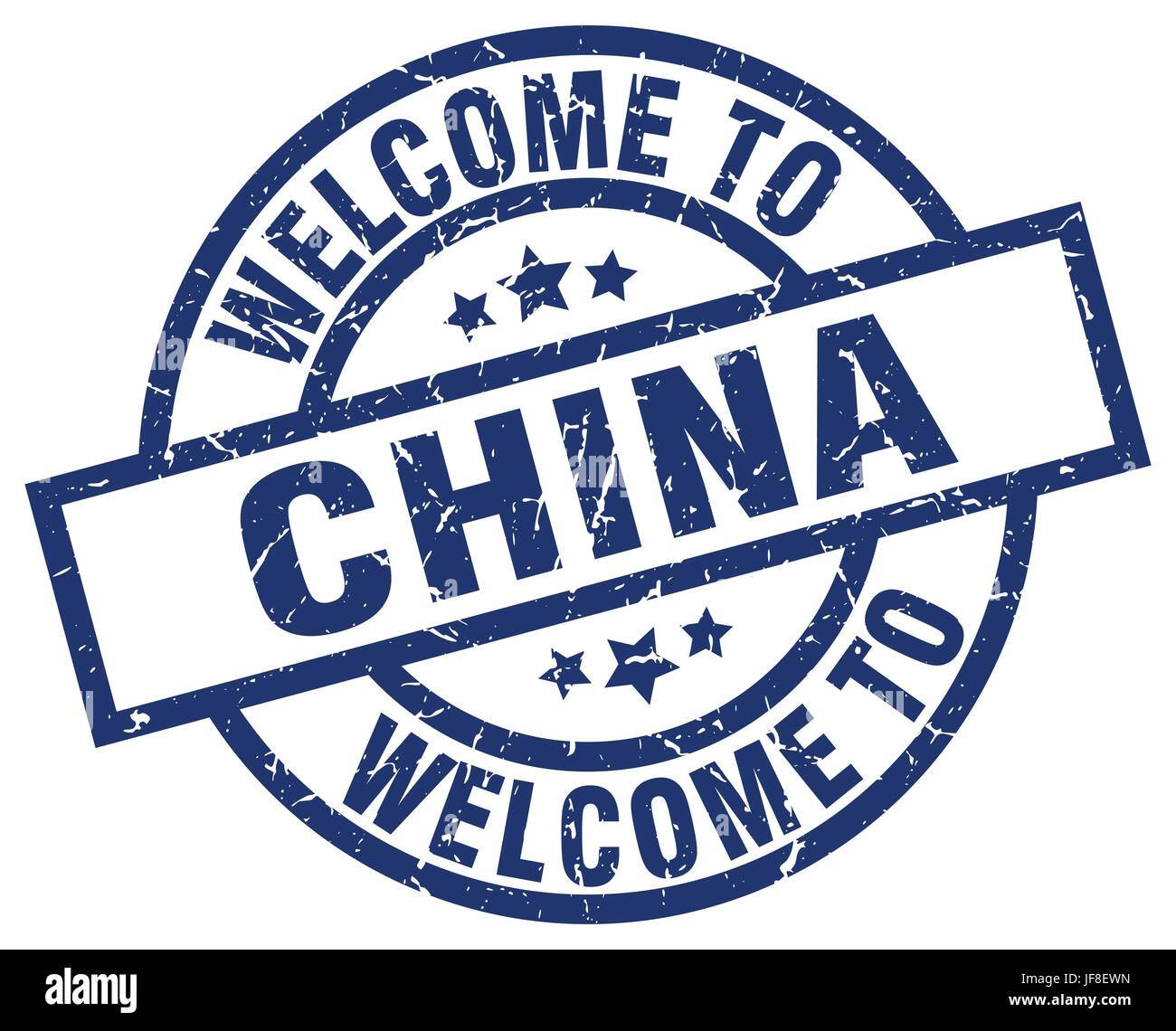 welcome to China blue stamp Stock Vector Image & Art - Alamy