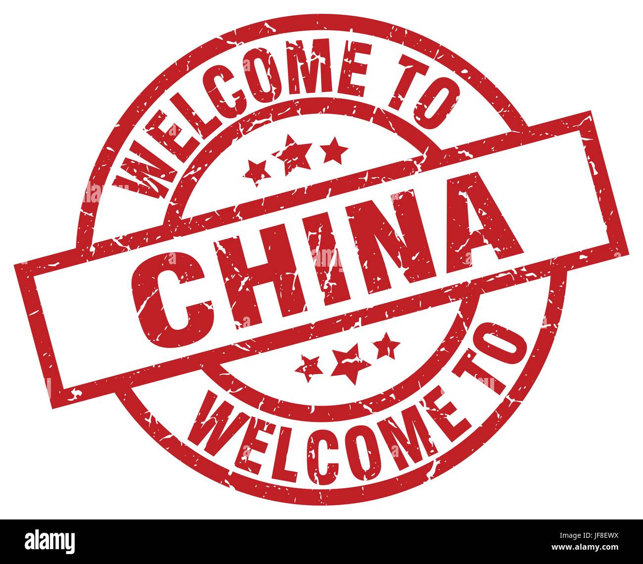 welcome to China red stamp Stock Vector Image & Art - Alamy