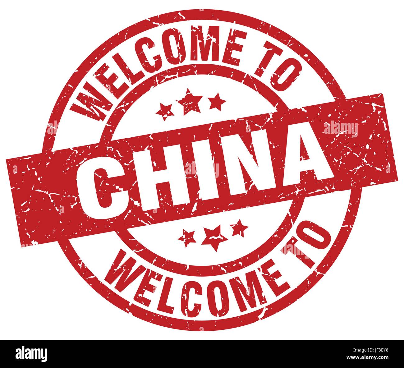 welcome to China red stamp Stock Vector Image & Art - Alamy